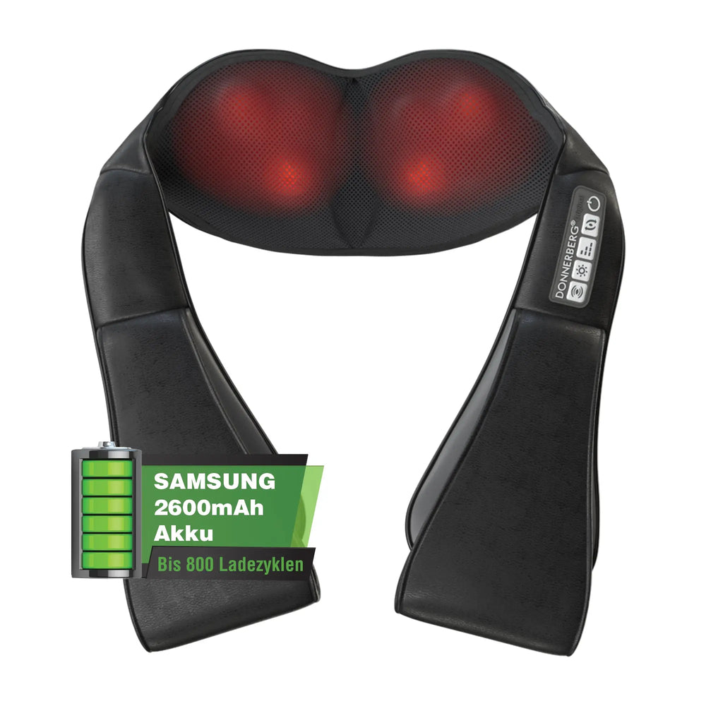 Das kabellose Nackenmassagegerät Premium - mit Samsung Akku